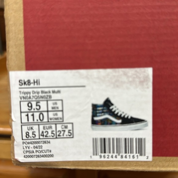 Vans | Shoes | Vans Sk8 Hi Trippy Drip Black Multiple Mens Size 95 ...